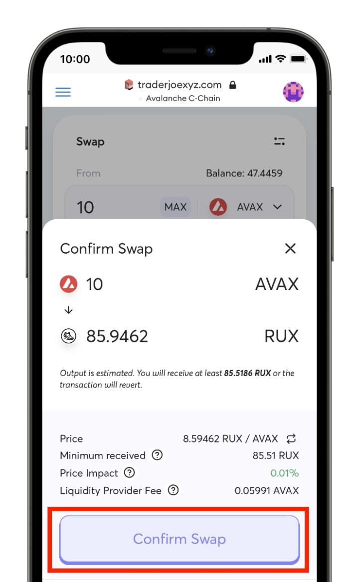 【スマホあり】仮想通貨RUX（RunBlox）の買い方・購入方法は？Trader Joeの使い方も初心者向けに解説 | DeFiビギナーズノート